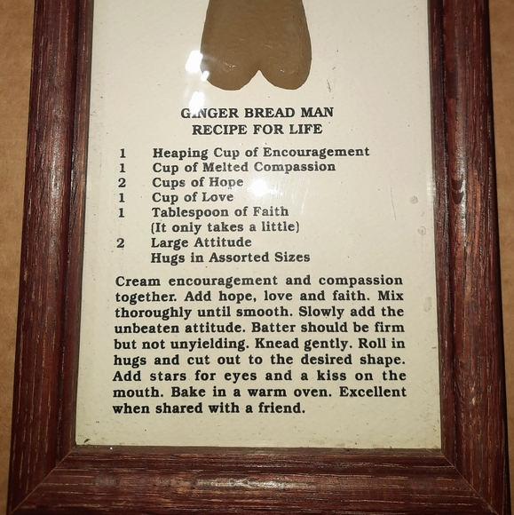 unbranded | Holiday | Gingerbread Man Recipe For Life Picture | Poshmark